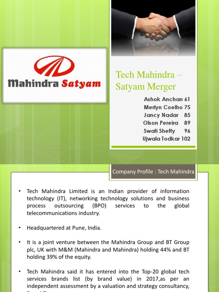 Merger of Mahindra Satyam | Mergers And Acquisitions | Companies