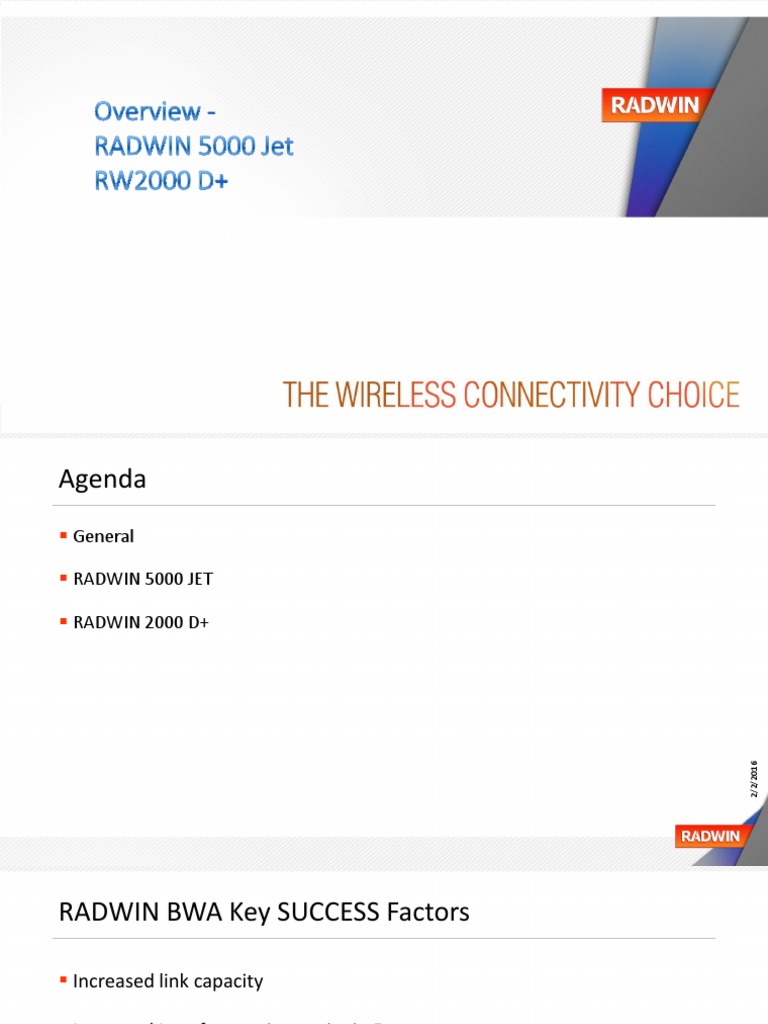 Radwin 2000 D Plus Radwin 5000 Jet | PDF | Radius | Cellular Network