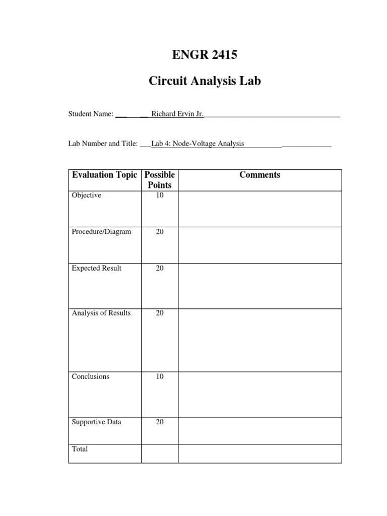 Lab 4 Report | PDF | Electrical Network | Resistor