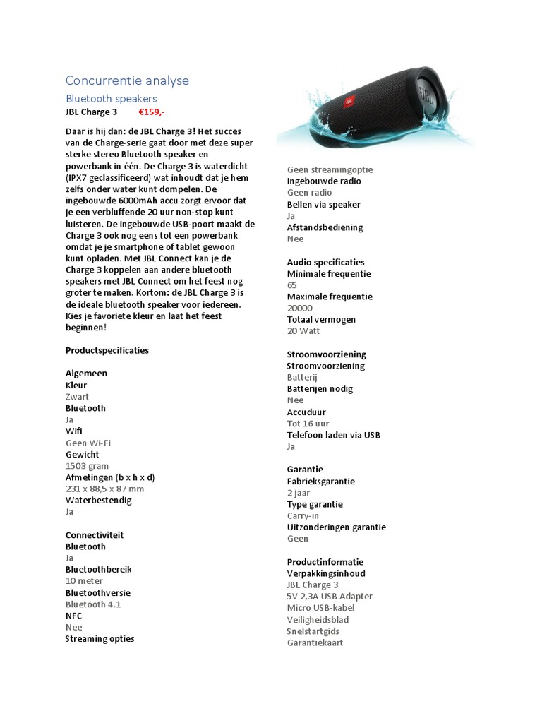Concurrentie Analyse | PDF