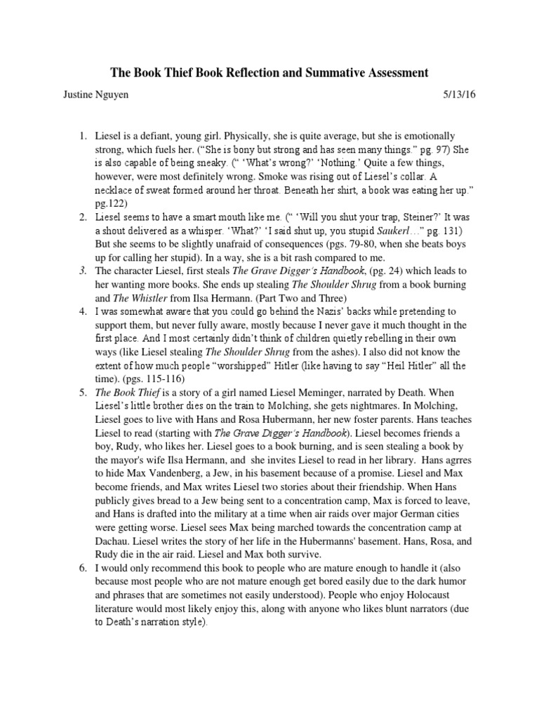Liesel's Journey in The Book Thief | PDF | Unrest