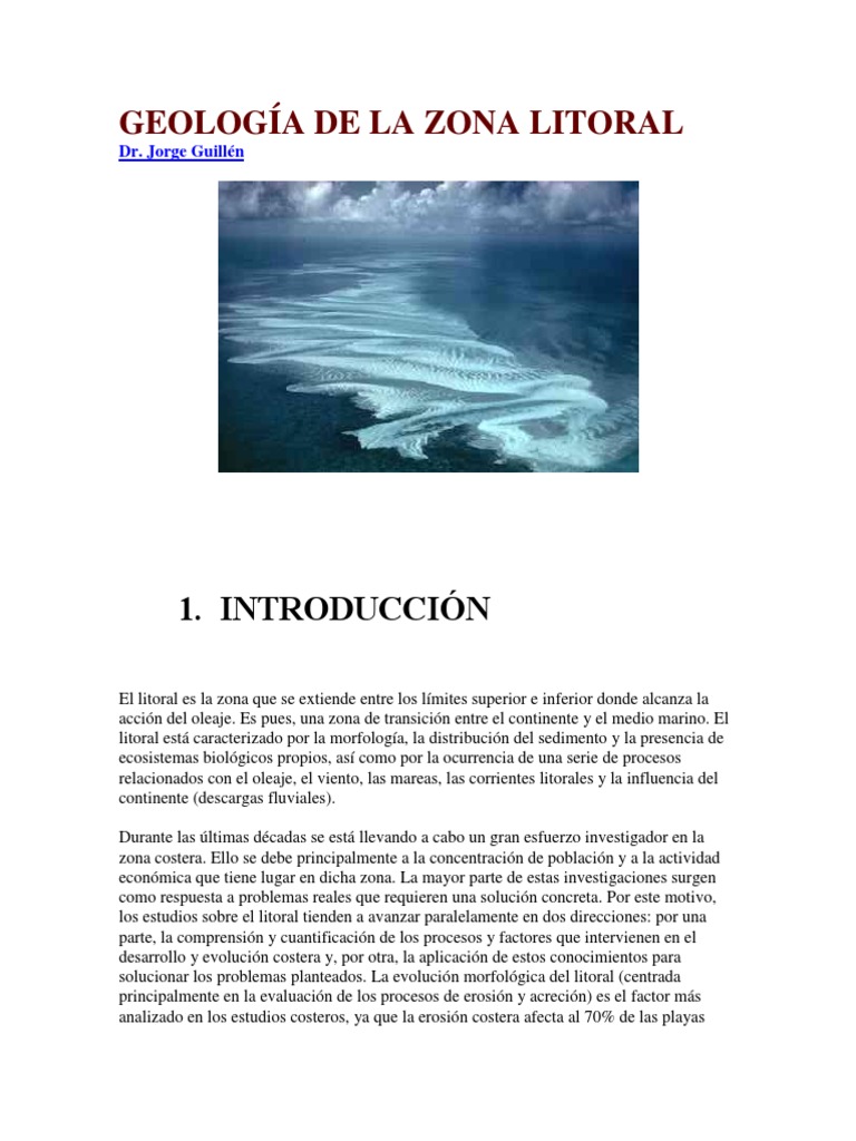 Geología de La Zona Litoral | PDF | Zona litoral | Costa