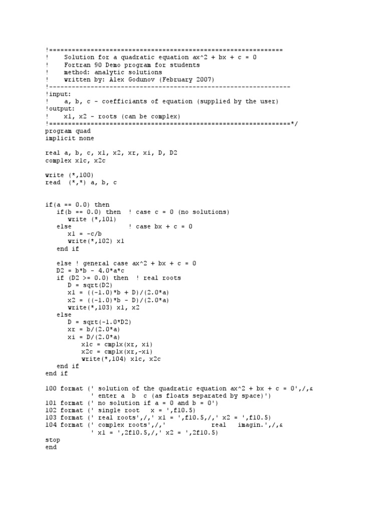 Fortran Program Pdf Computational Science Mathematical Analysis 0248