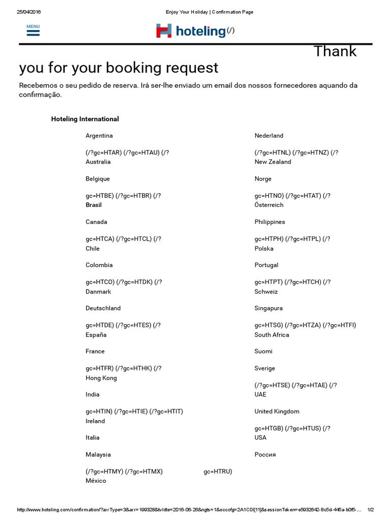 Enjoy Your Holiday - Confirmation Page | PDF | Computing And ...
