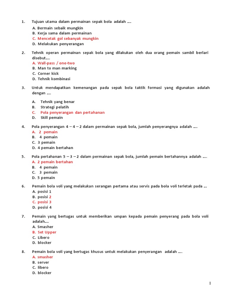 Soal US Penjas | PDF