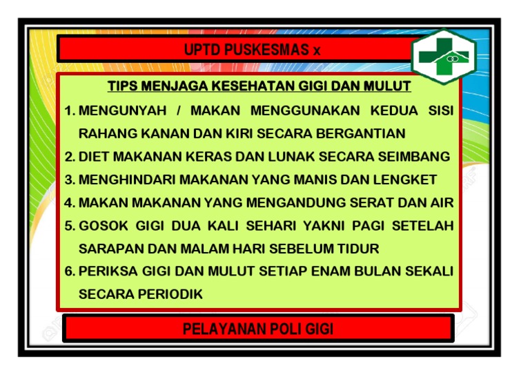 POSTER GIGI Puskesmas X | PDF