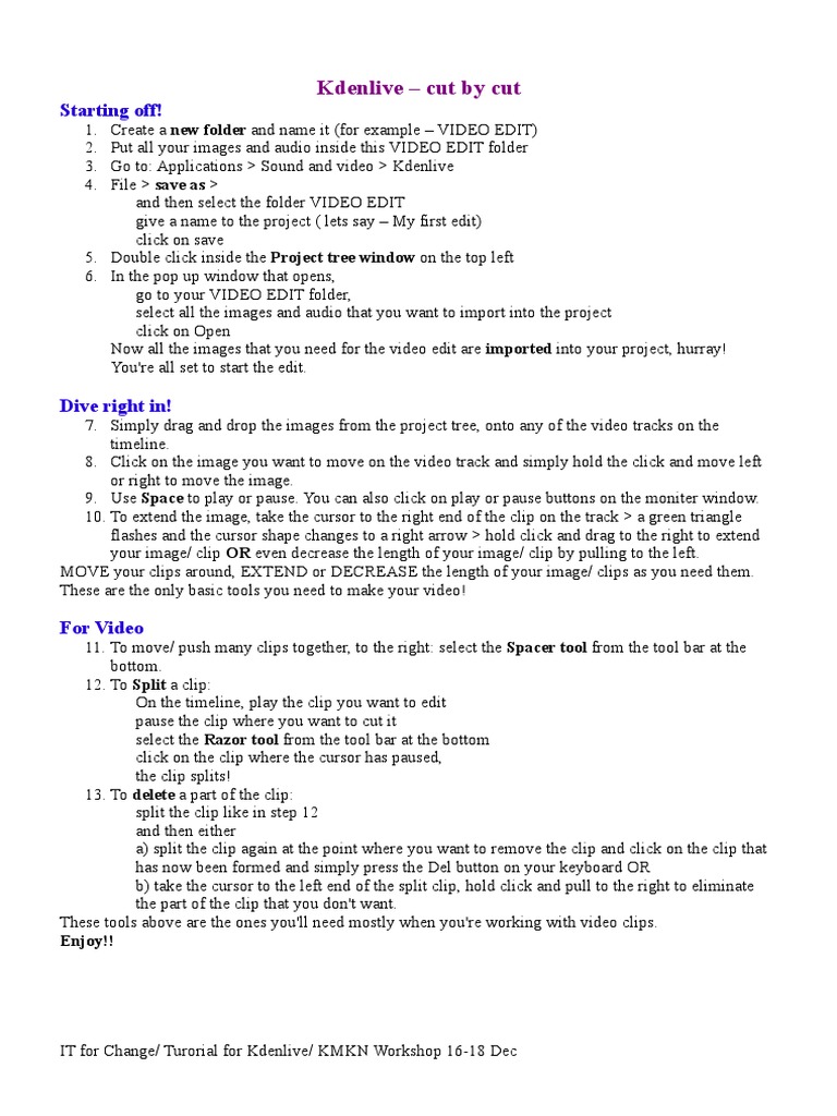 Kdenlive Tutorial | PDF | System Software | Software