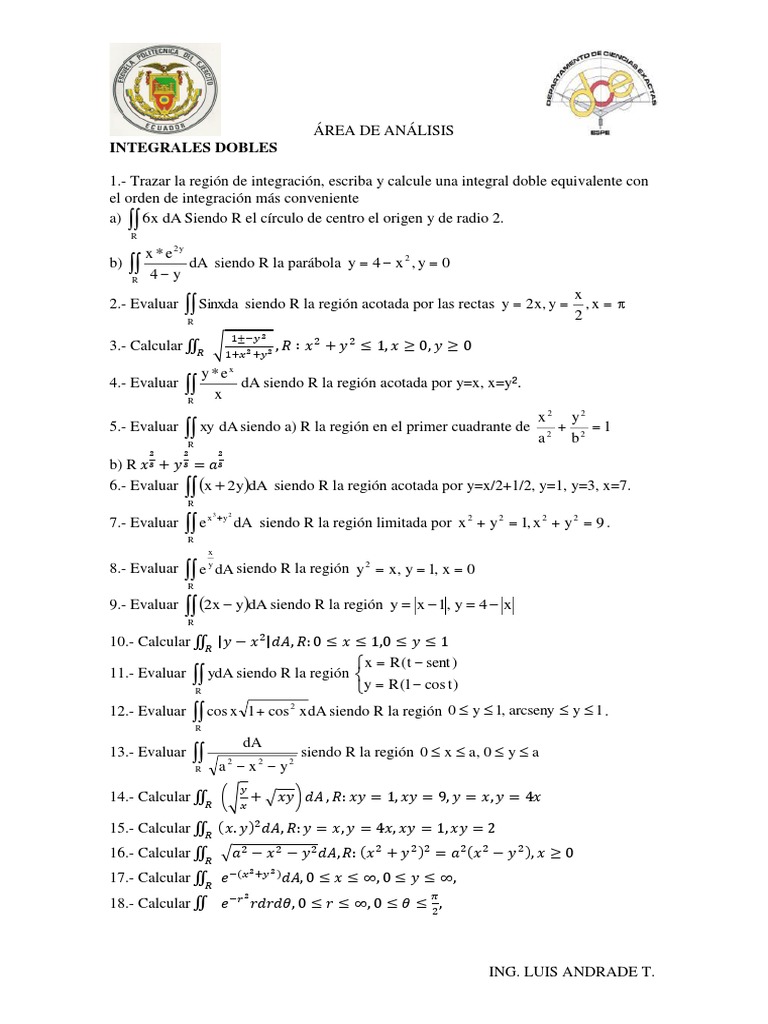 Deber de Integrales Múltiples y Análisis Vectorial | PDF | Integral | Esfera