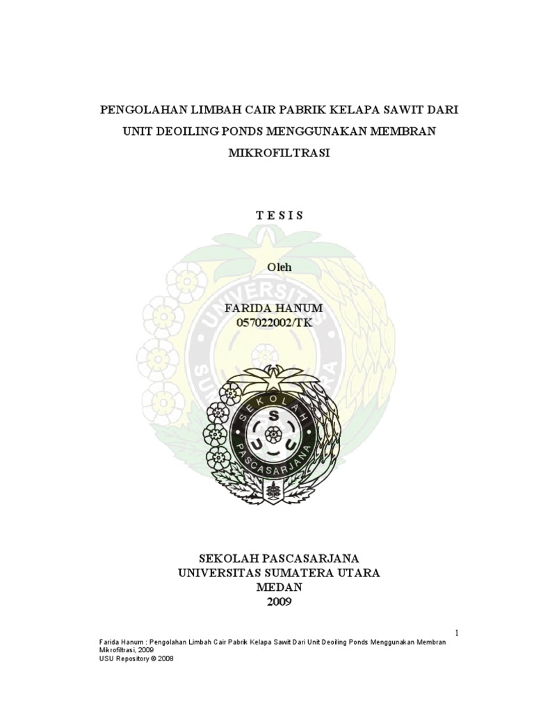 1.pengolahan Limbah Pabrik Cair Kelapa Sawit Dari Unit Deoiling Ponds ...