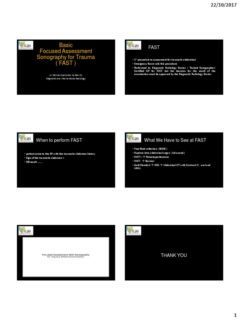Basic FAST For Emergency Room | PDF