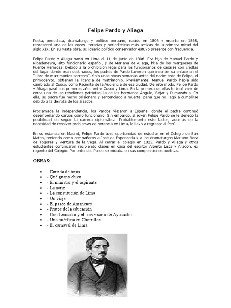 Felipe Pardo y Aliaga | PDF