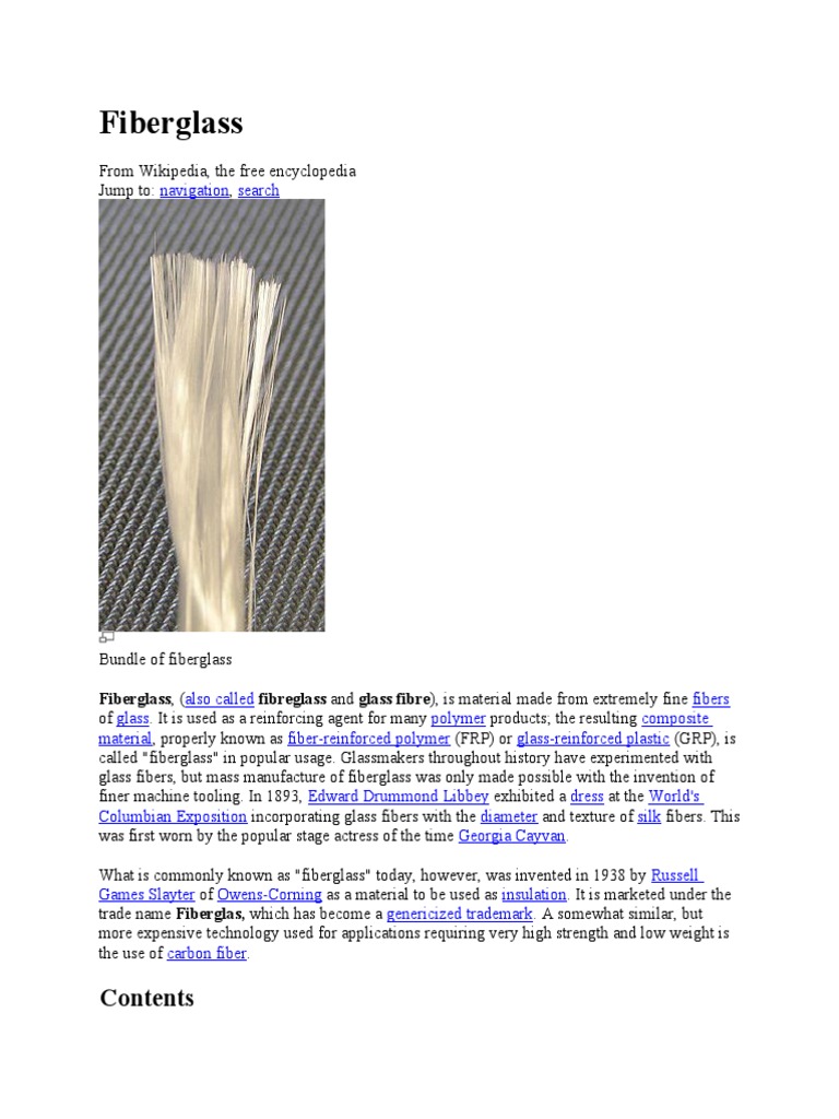 Fiberglass | PDF | Fiberglass | Materials