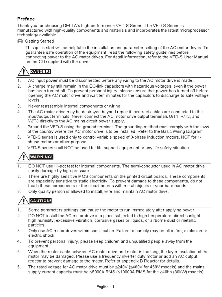 Delta VFD-S Series Manual Guide | PDF | Mains Electricity | Power Inverter