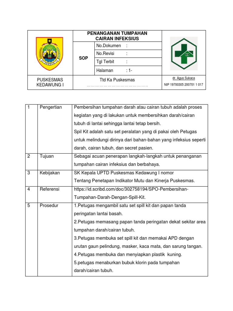 Penanganan Tumpahan Cairan Infeksius | PDF | Sains & Matematika