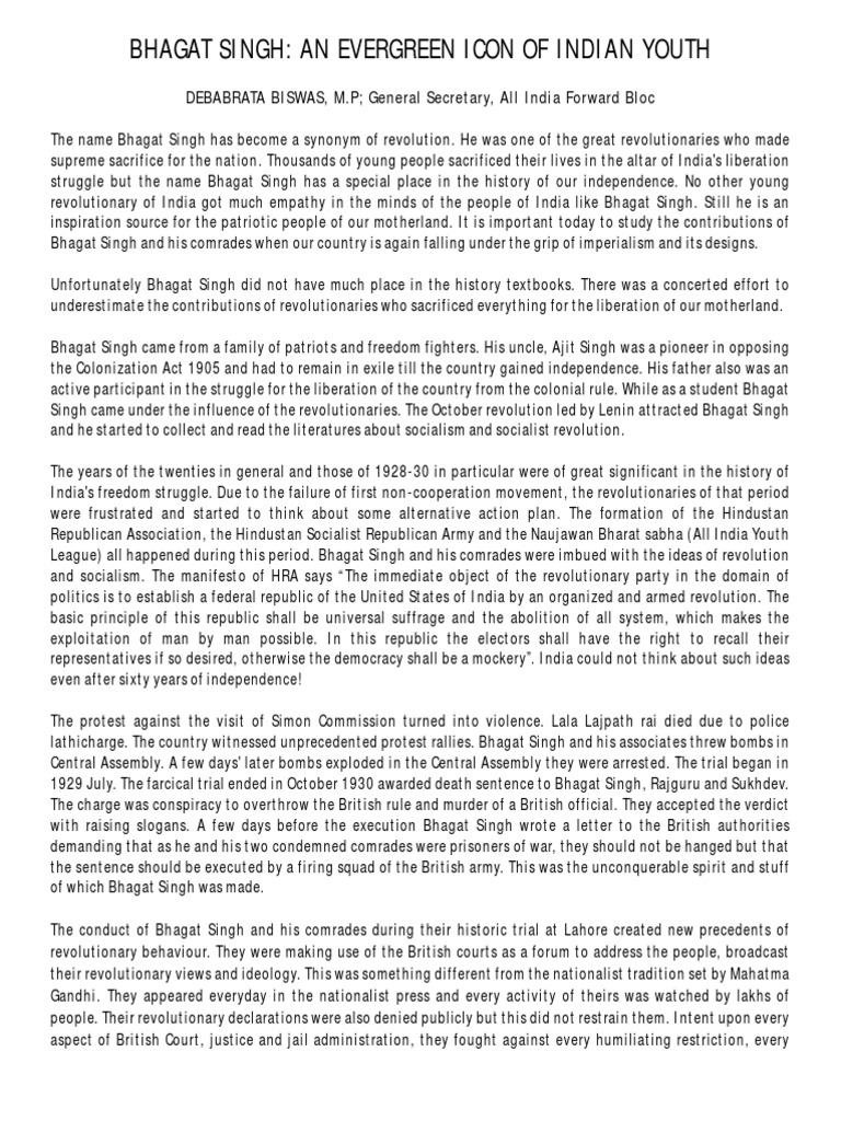 Bhagat Singh | PDF | Social Science