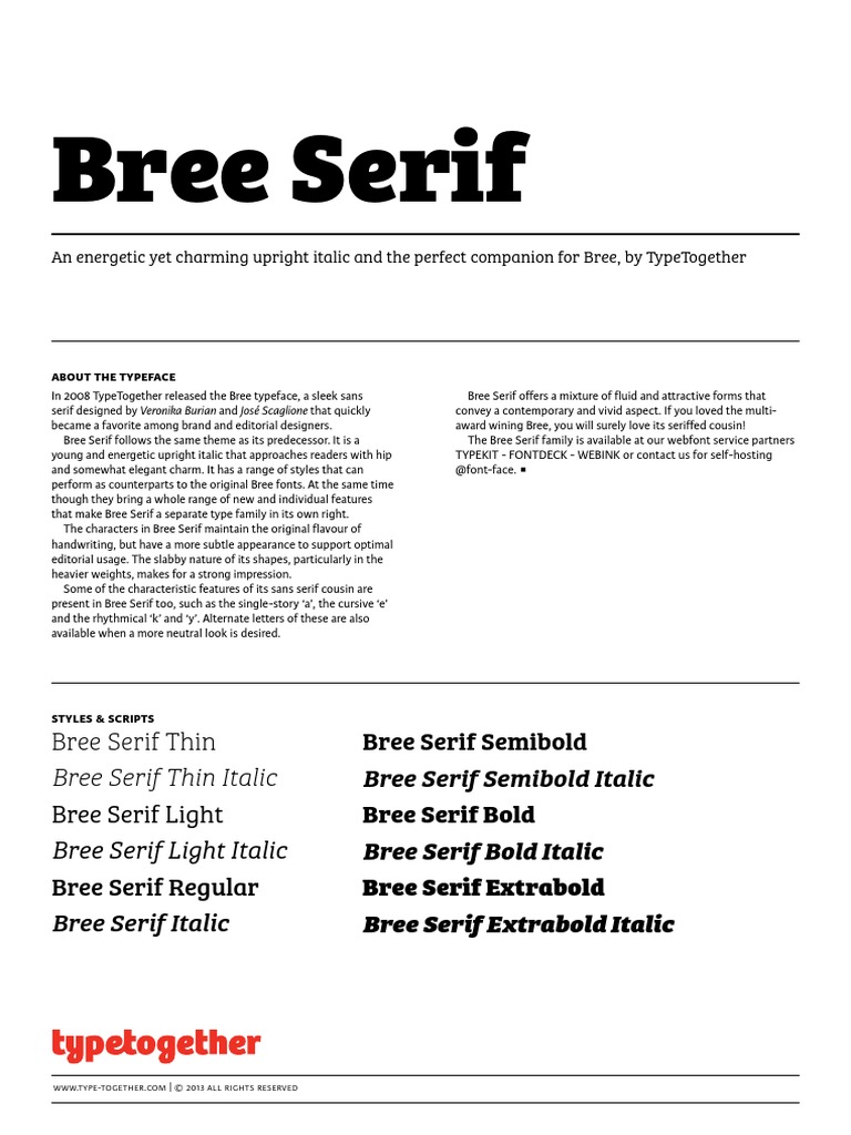 Bree Serif Font Family-Sample PDF | PDF | Typefaces | Serif