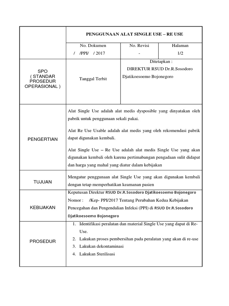 Reuse of Single-Use Medical Devices | PDF