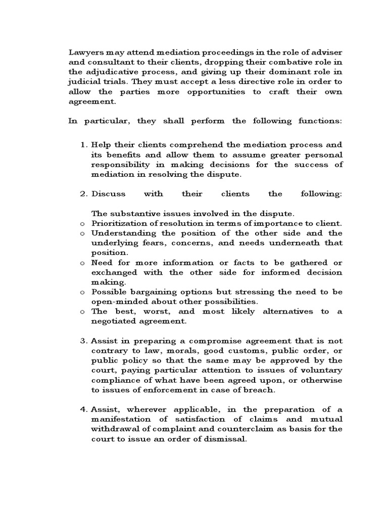 Roles of Lawyers On JDR | PDF