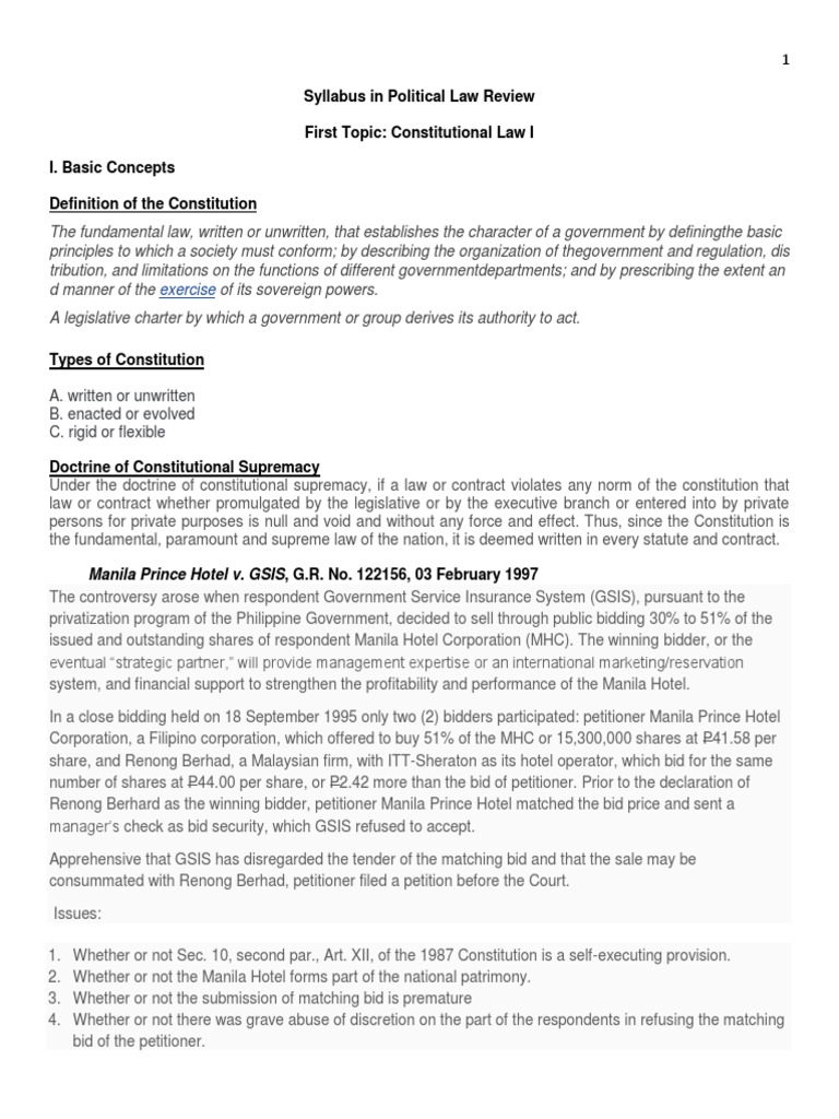 Constitutional Law Course Syllabus | PDF | Constitutional Amendment | Ratification