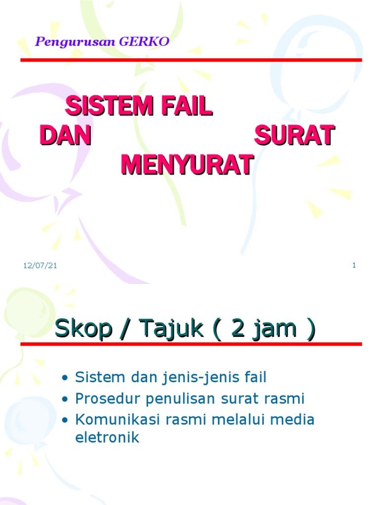 Tajuk 4 Sistem Fail Dan Surat Menyurat | PDF