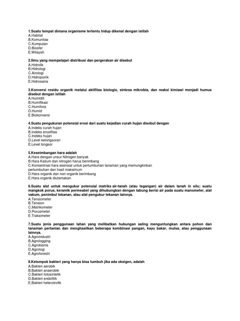 Soal TKB Pertanian | PDF
