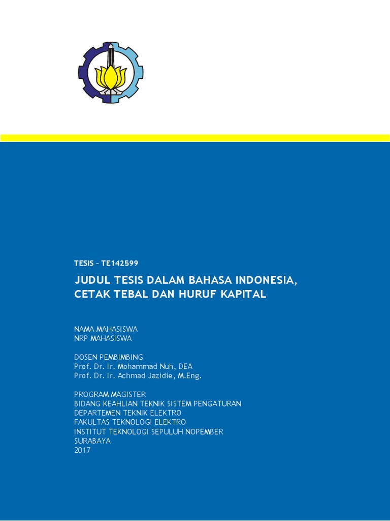 Template Tesis Teknik Elektro ITS | PDF