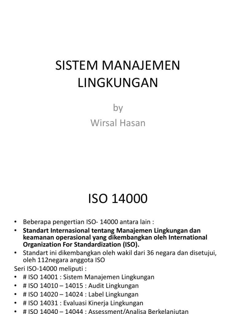 1-Iso 14001-Sistem Manajemen Lingkungan | PDF