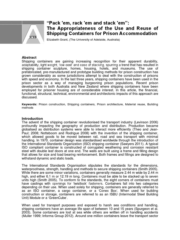 Shipping Container As Prison Housing PDF | PDF | Building Insulation ...