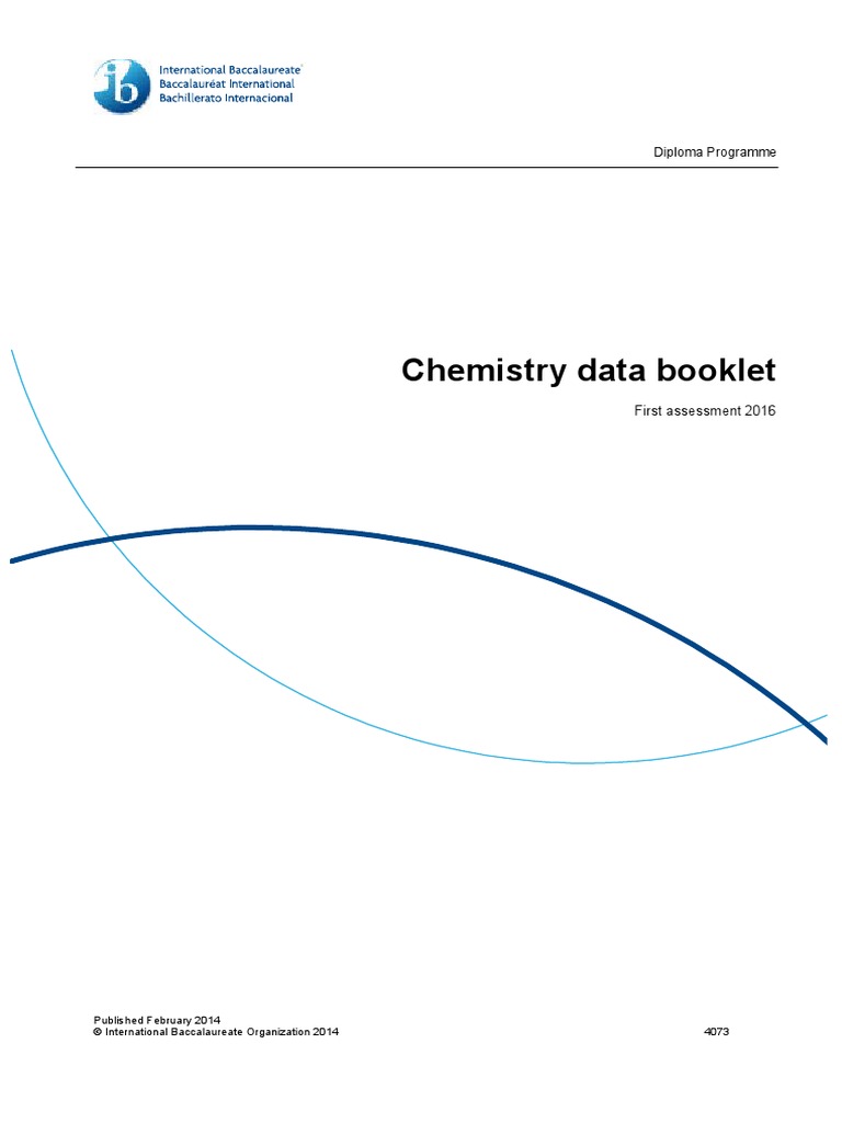 Chemistry Data Booklet | PDF | Metallic Elements | Chemistry