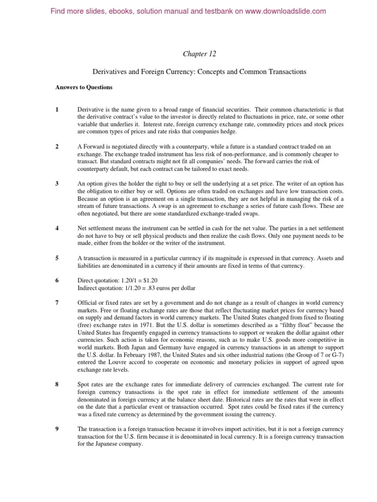 Beams AdvAcc11 Chapter12 PDF | Download Free PDF | Derivative (Finance) | Exchange Rate