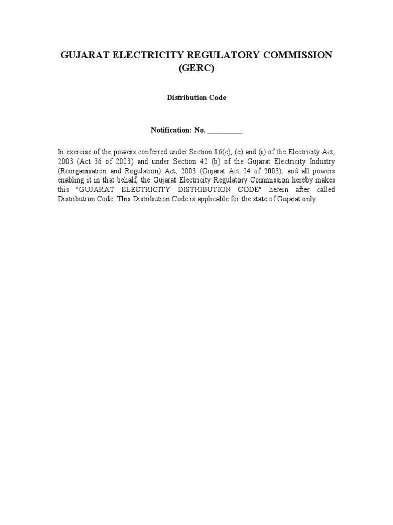 GERC - Distribution Code | Download Free PDF | Electrical Substation ...