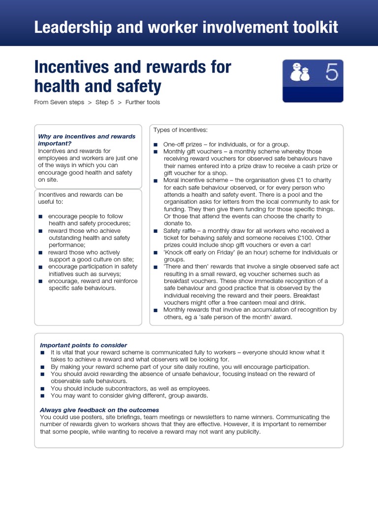 Incentives and Rewards | PDF | Occupational Safety And Health | Leadership