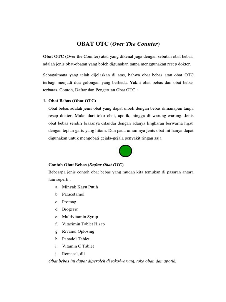 Obat Otc | PDF | Pengembangan Diri | Kesehatan Holistik