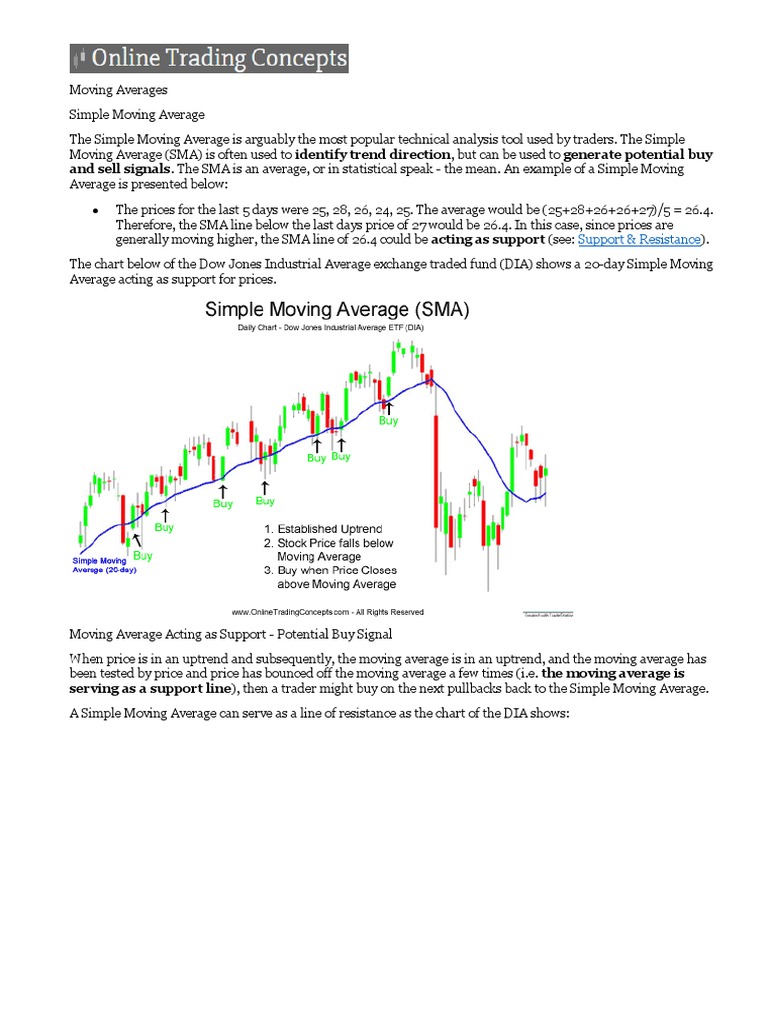 And Sell Signals. The SMA Is An Average, or in Statistical Speak - The Mean. An Example of A ...