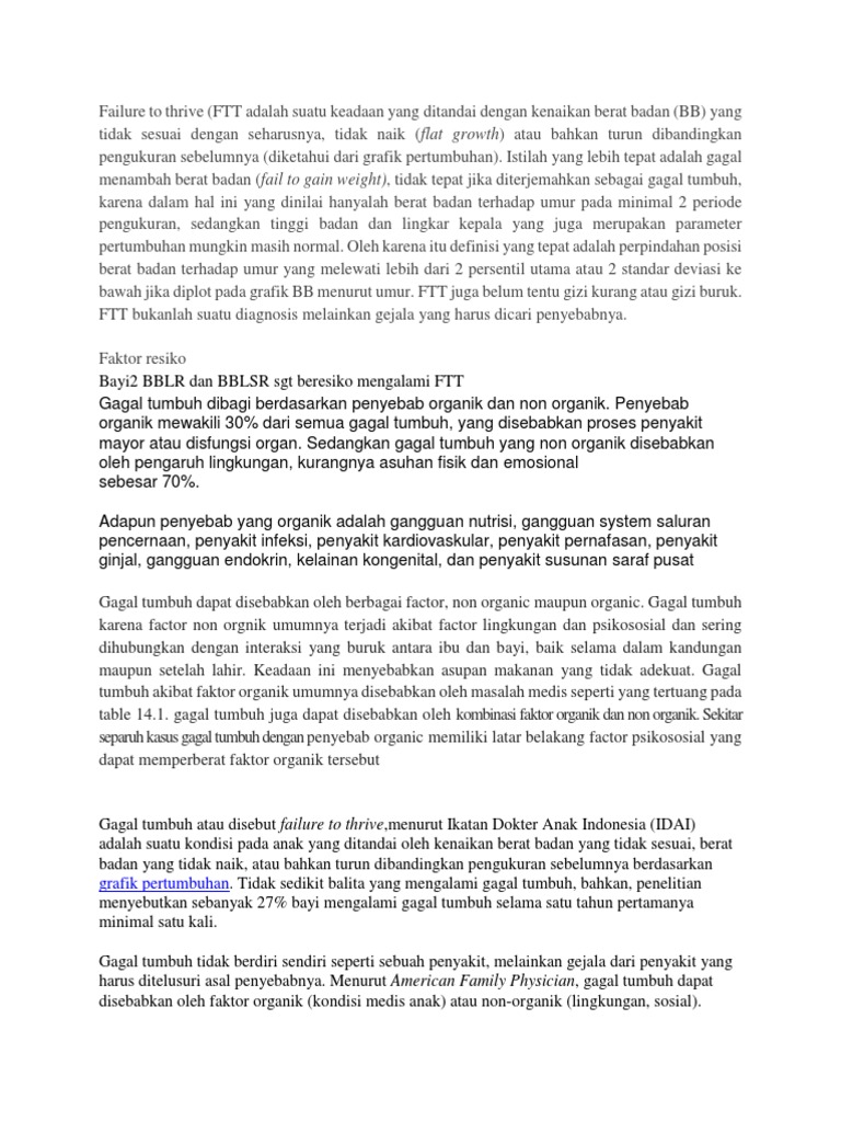 Failure To Thrive | PDF