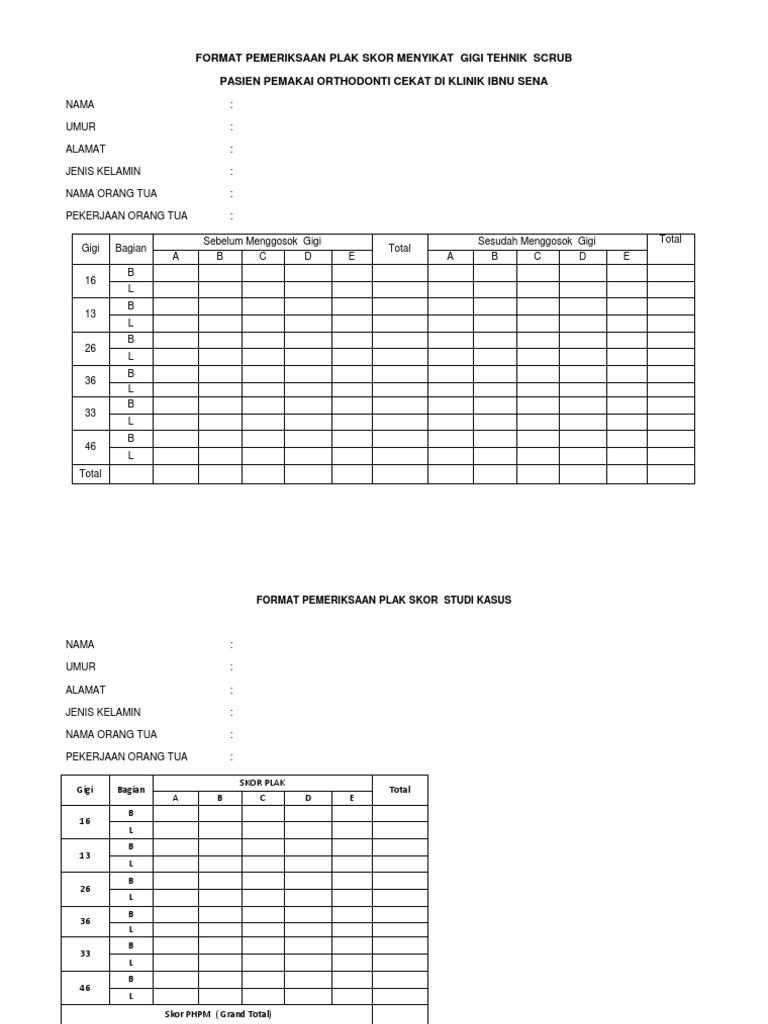 Pemeriksaan Plak Pasien Ortodonti | PDF