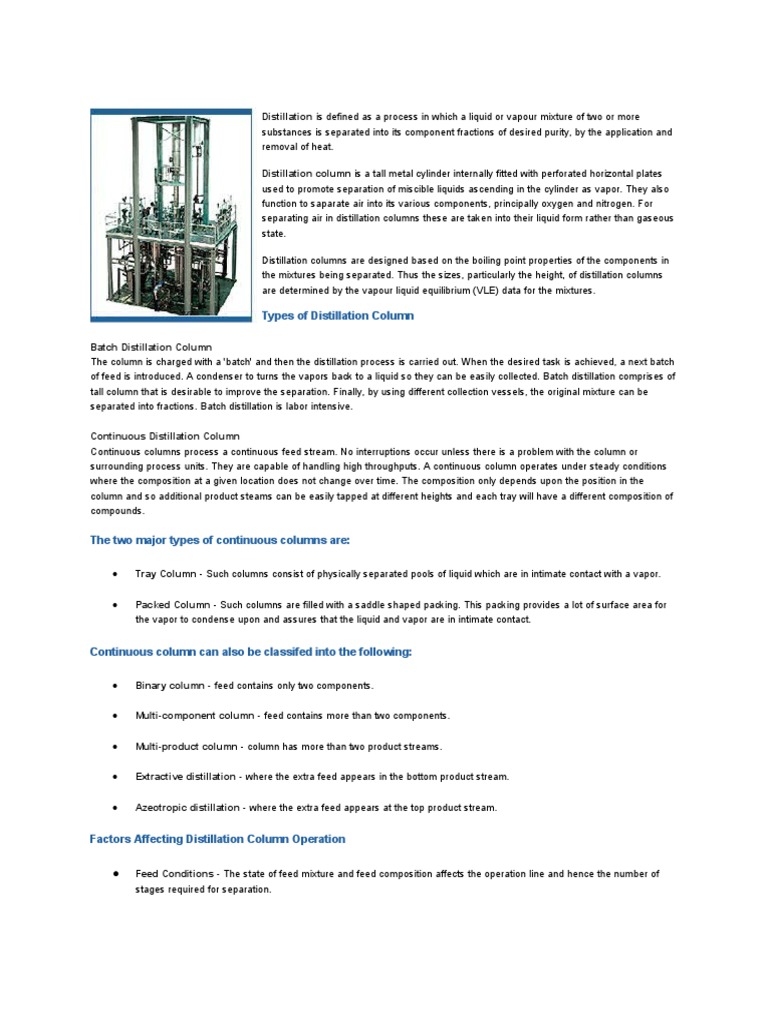 Types of Distillation Column | Download Free PDF | Distillation ...