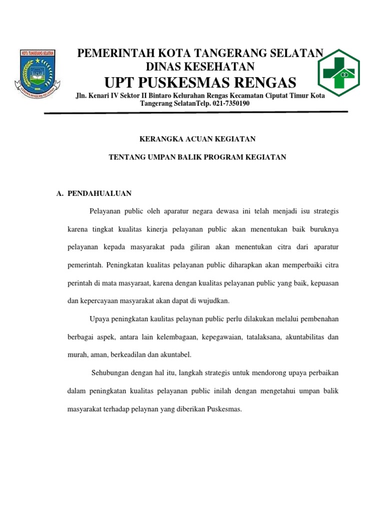 KAK Bab 4 UKM (4.1.2 EP 1) Umpan Balik Pelaksanaan Keg Program UKM | PDF