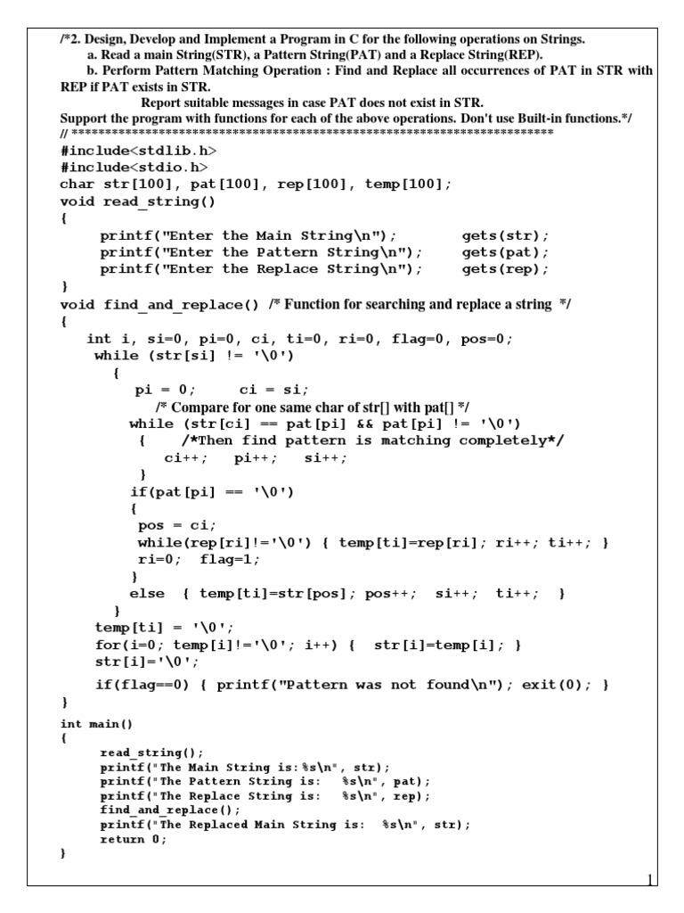 Dsa Lab 2 String | PDF