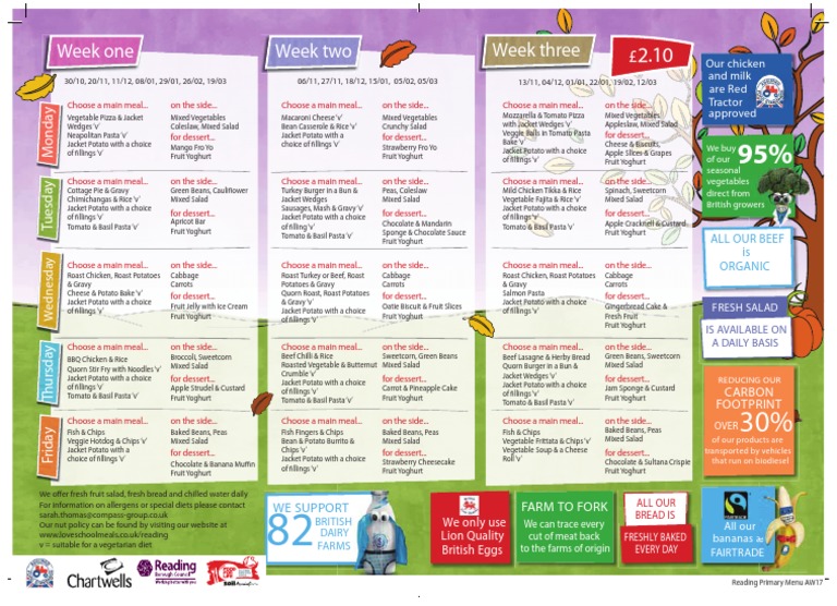 Reading Menu Version Templateautumn 2017 | PDF | Desserts | Salad