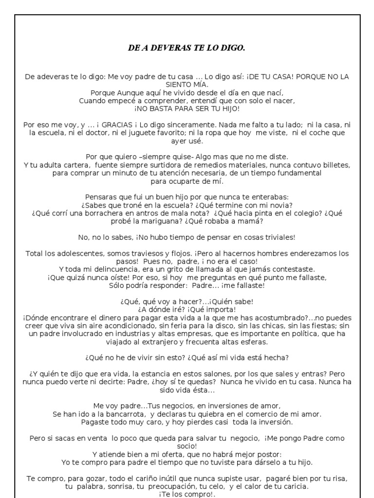De A Deveras Te Lo Digo | PDF | Ocio