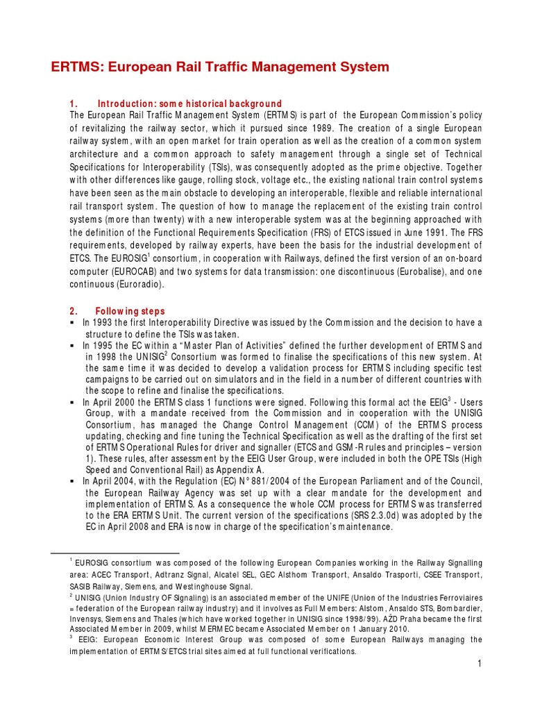 Appendix 1 Ertms (En) | PDF | Systems Engineering | Rail Transport