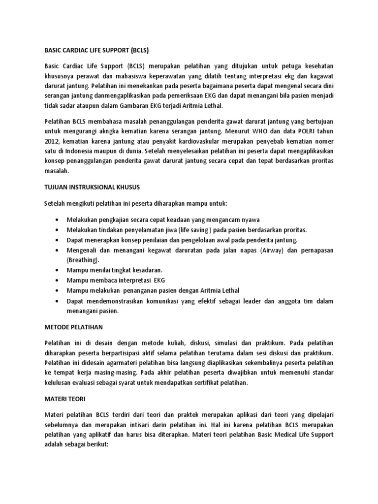 Basic Cardiac Life Support | PDF | Sains & Matematika