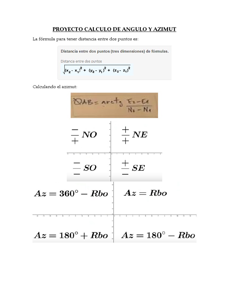 Proyecto Calculo de Angulo y Azimut | PDF