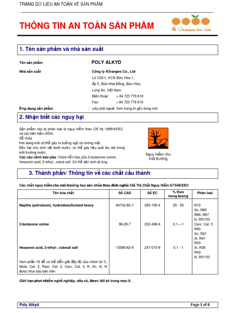 Msds Poly Alkyd - Vie | PDF