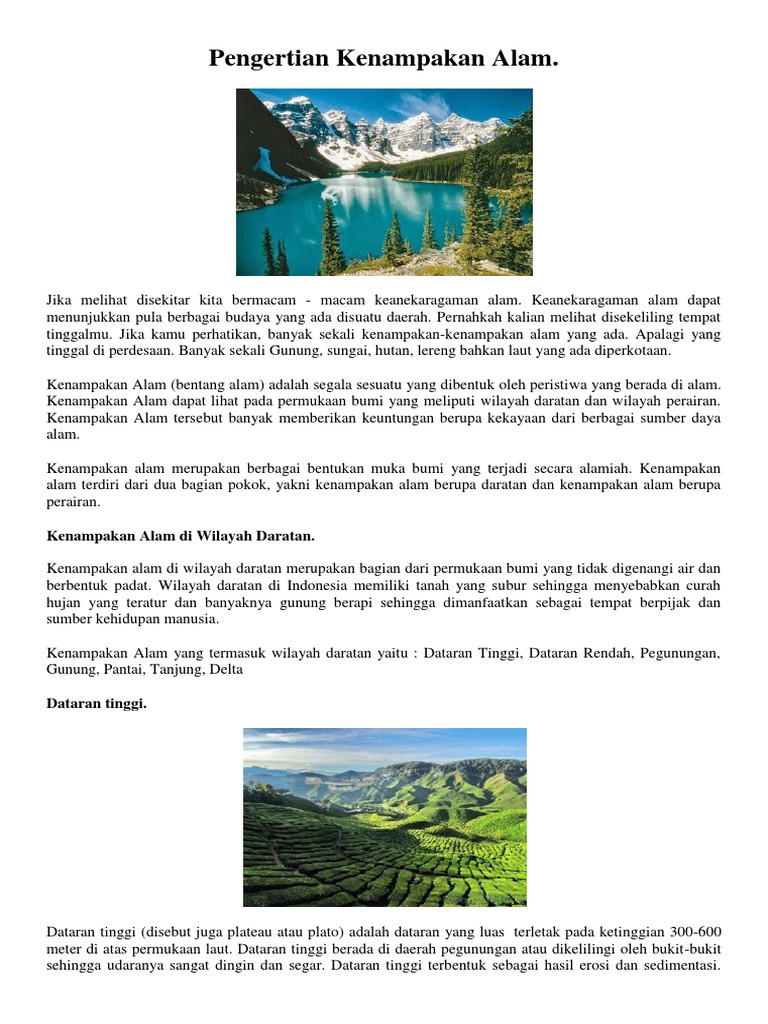 Pengertian Kenampakan Alam | PDF