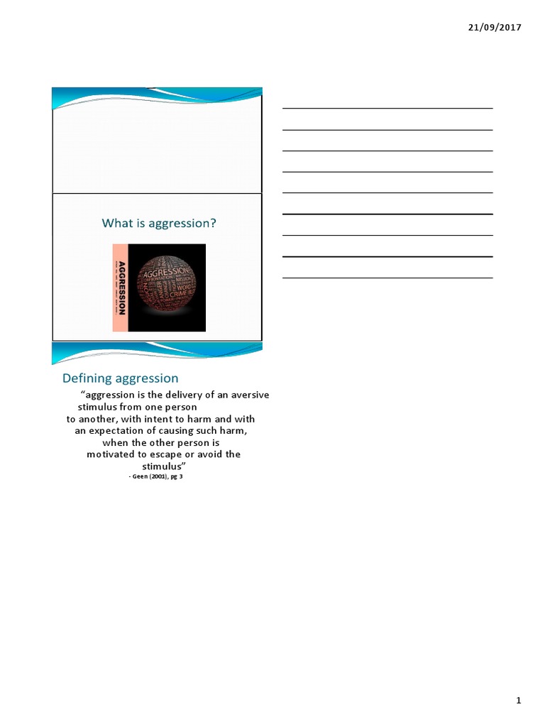 Aggression Handout Version | PDF | Social Science