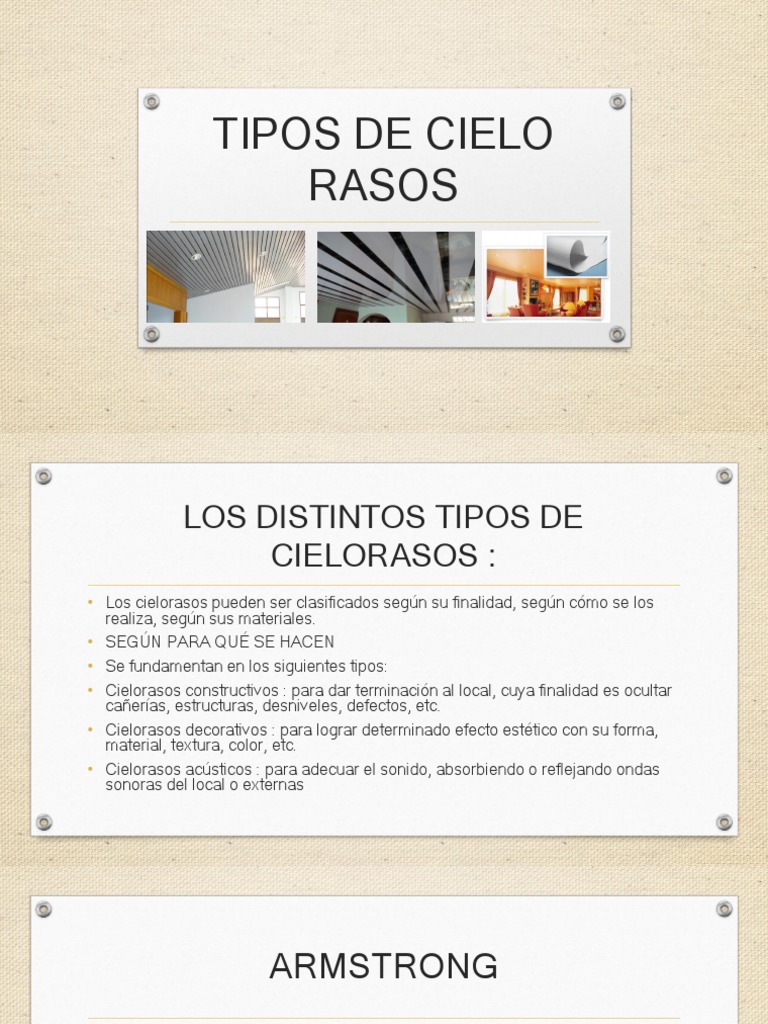 Tipos de Cielorrasos y sus Características | PDF | Aislamiento térmico ...