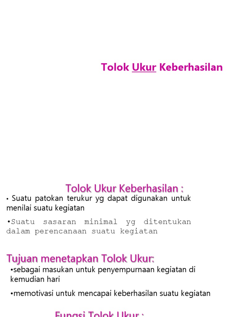 Tolok Ukur Keberhasilan | PDF