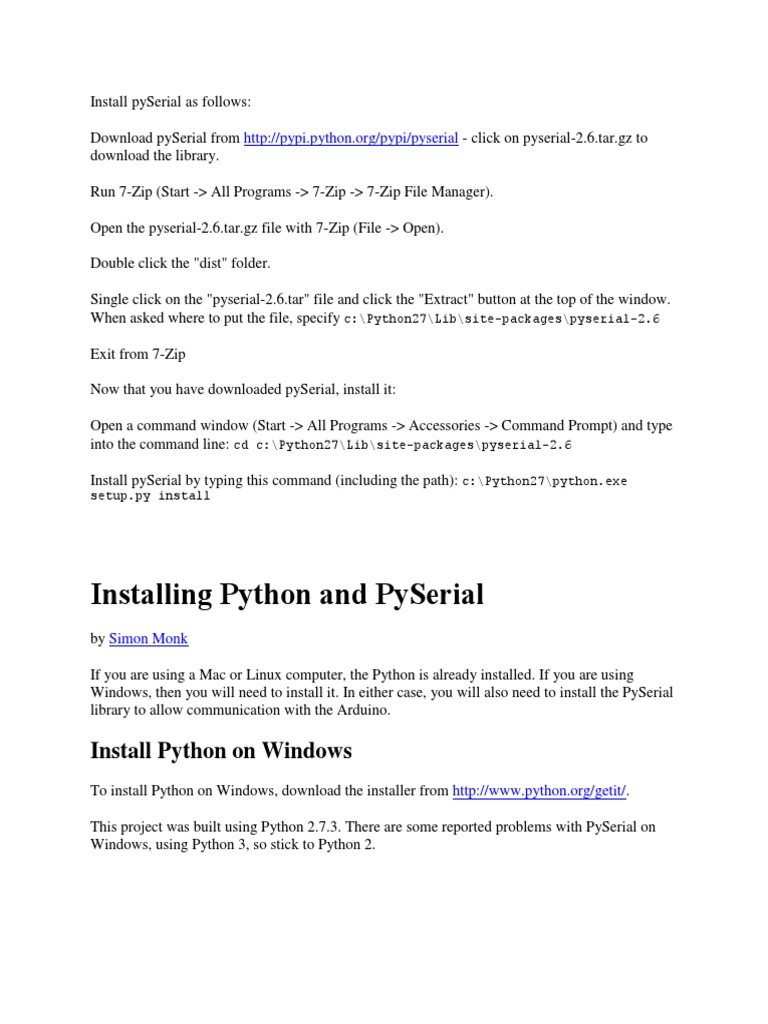 Installing Python and PySerial for Arduino Communication on Windows and Other Operating Systems ...